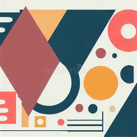 Abstract Bauhaus Geometric Pattern Background Vector Circle Triangle
