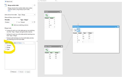 Merge Another Table Action Merge All Columns Independently Of The Column Name Easymorph