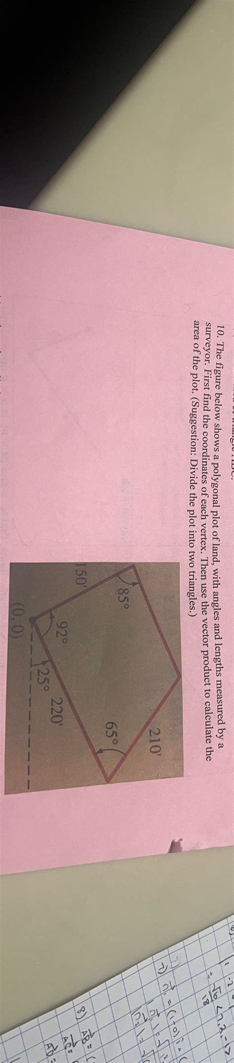 Solved The Figure Below Shows A Polygonal Plot Of Land With Chegg
