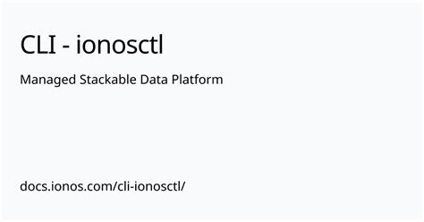 Managed Stackable Data Platform Cli Ionosctl
