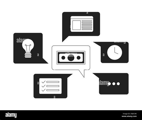 Multiple Message Bubbles Monochrome Flat Vector Icons Bundle Stock Vector Image And Art Alamy