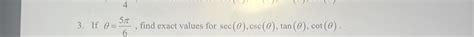 Solved If θ π find exact values for Chegg