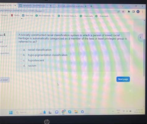A Socially Constructed Racial Classification System