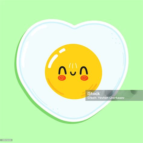 귀여운 재미있는 튀긴 계란 스티커 캐릭터 벡터 손으로 그린 만화 카와이 캐릭터 일러스트 레이 션 아이콘 흰색 배경에 고립되어 있습니다 튀긴 계란 캐릭터 개념 0명에 대한