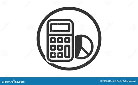 Financial Calculation Line Icon Isolated On White Background Stock
