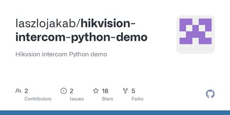 Github Laszlojakab Hikvision Intercom Python Demo Hikvsion Intercom Python Demo