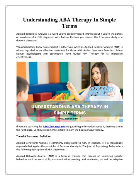 PPT Understanding ABA Therapy In Simple Terms PowerPoint Presentation ID