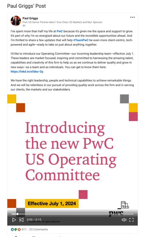 Pwc Announces Its Aligning Its Organizational Structure And Using