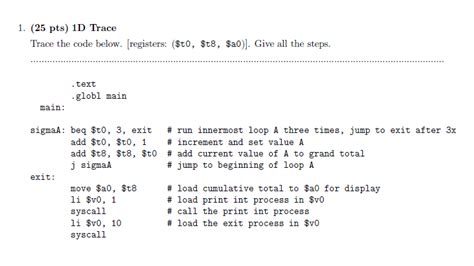 Solved 1 25 Pts 1d Trace Trace The Code Below