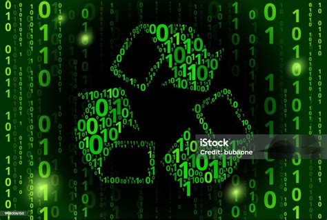 recycling binary code vector pattern background stock illustration