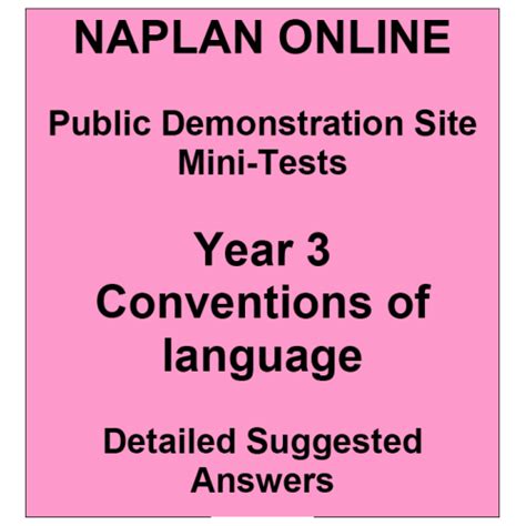 naplan online minitest answers language year 3