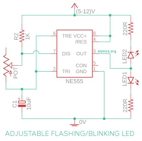 led blinking circuit using ic 555