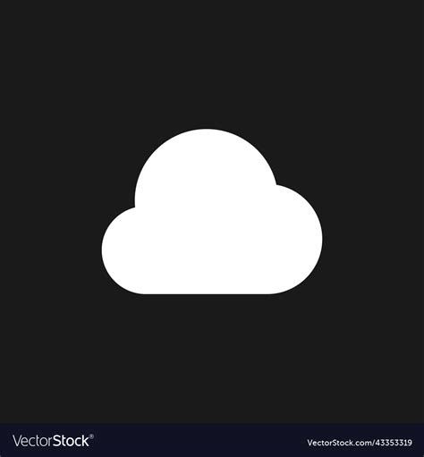 Cloud Computing Dark Mode Glyph Ui Icon Royalty Free Vector