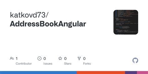 GitHub Katkovd AddressBookAngular