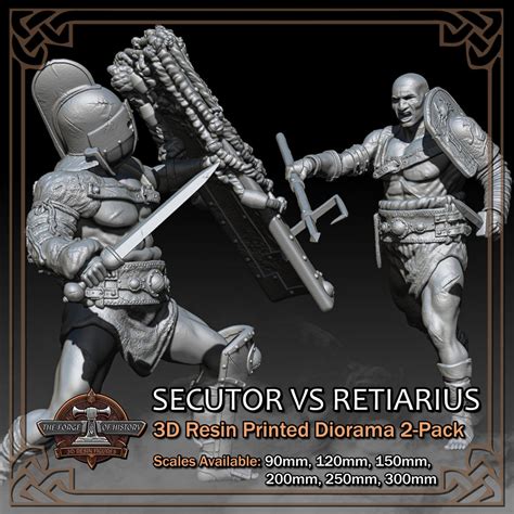 Secutor Vs Retiarius Gladiator 2 Pack Diorama Historical Figures 3d