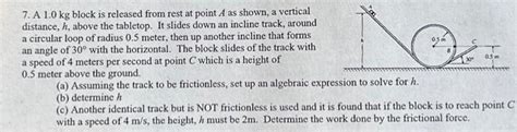 Solved A Kg Block Is Released From Rest At Point A As Chegg