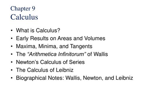 Ppt Chapter 9 Calculus Powerpoint Presentation Free Download Id