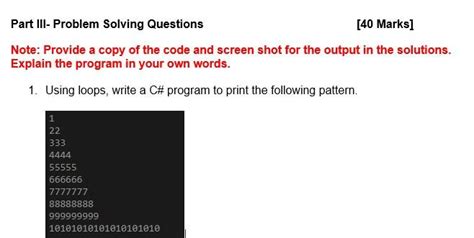 solved part iii problem solving questions [40 marks] note