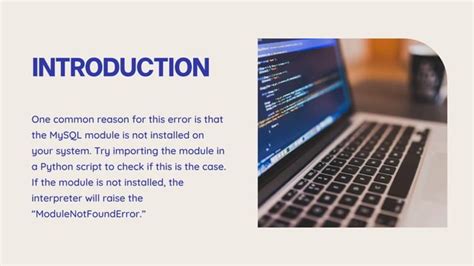 Modulenotfounderror No Module Named Mysql In Python Ppt