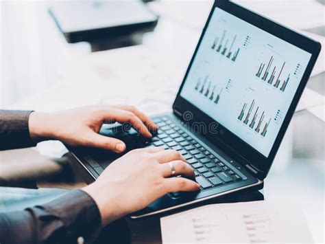 Statistics Analysis Business Man Laptop Graphs Stock Image Image Of Lifestyle Occupation