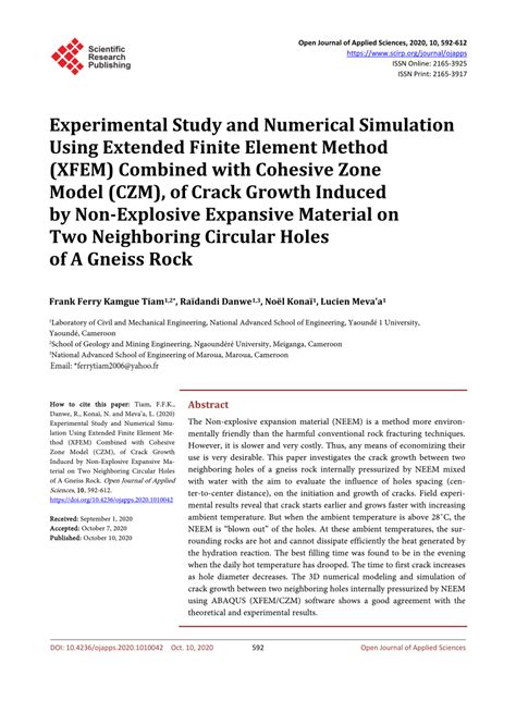 PDF Experimental Study And Numerical Simulation Using Extended Finite Element Method XFEM