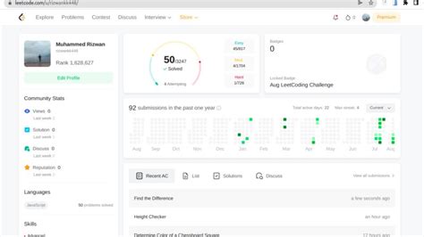 Muhammed Rizwan Kk On Linkedin Leetcode Codingjourney