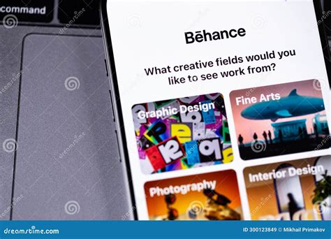 Behance Logo Mobile App On A Screen Smartphone IPhone Closeup Behance Is An Online Platform For