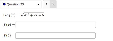 solved find f′ 2 let f x 4x2 2x 5 f′ x f′ 5