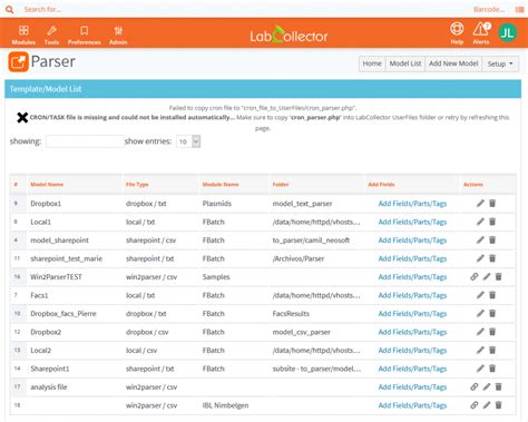 Automated Data Acquisition Labcollector Lims