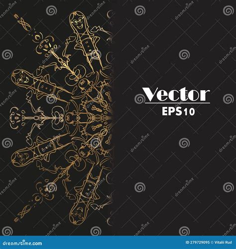 Golden Floral Amorphous Circular Vector Ornament Stock Illustration Illustration Of Vector
