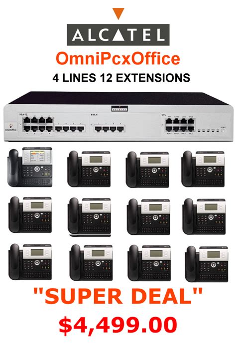 Alcatel Omnipcx 4 Line 12 Digital Handsets Music Onhold Plug Business Phone System In A Box