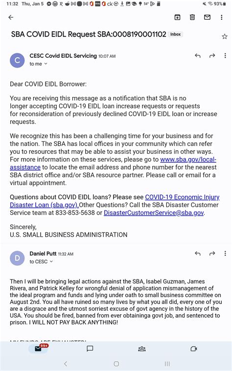 Received This Garbage From Sba Today R Eidlreturns