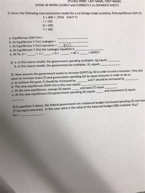 solved please print last name first name show all work