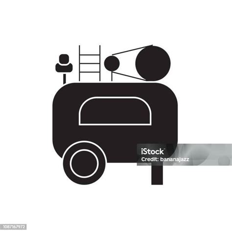 공기 압축기 검은 벡터 개념 아이콘입니다 공기 압축기 평면 그림 기호 건강관리와 의술에 대한 스톡 벡터 아트 및 기타 이미지 건강관리와 의술 공기 압축기 금속