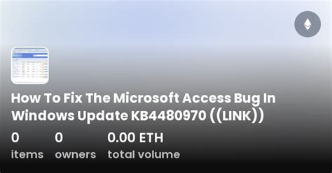 how to fix the microsoft access bug in windows update kb4480970 link