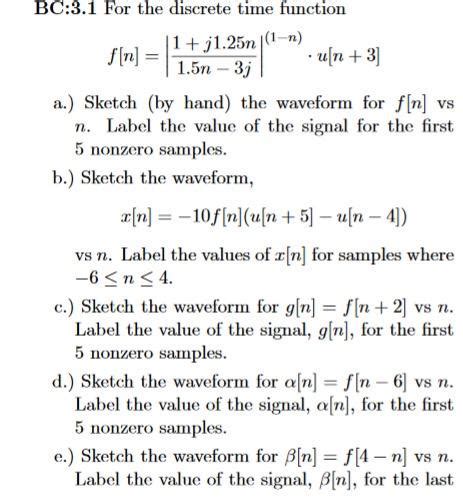 solved bc 3 1 for the discrete time function