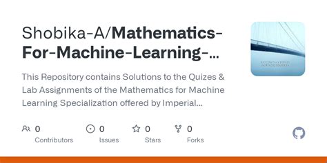 Github Shobika A Mathematics For Machine Learning Specialization This Repository Contains