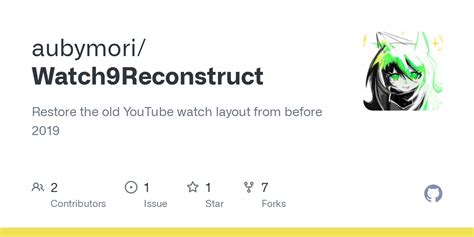 Github Aubymori Watch Reconstruct Restore The Old Youtube Watch Layout From Before