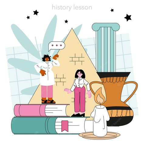 Premium Vector History Lesson History School Class Studying Of The
