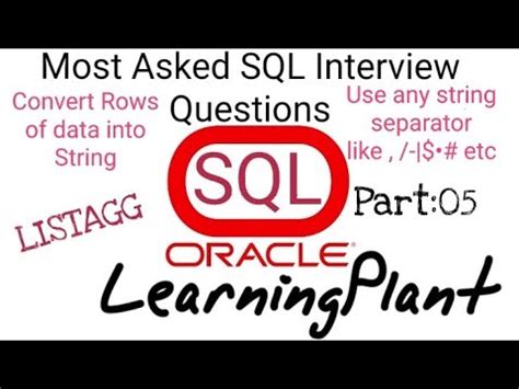 Convert Row Of Data Into String With Any Separator Part 05 Oracle