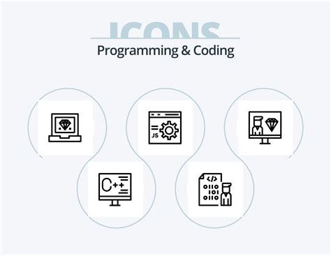 Programming And Coding Line Icon Pack 5 Icon Design Develop Browser Development Programming