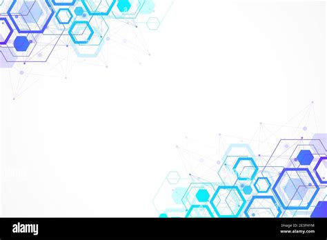 Abstract Hexagonal Background With Waves Hexagonal Molecular