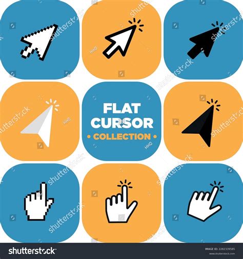 Pointer Cursor Icons Web Arrows Cursors Stock Vector Royalty Free