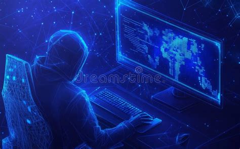 In 3d Modern Polygonal Wireframe Illustration A Cyber Security Concept