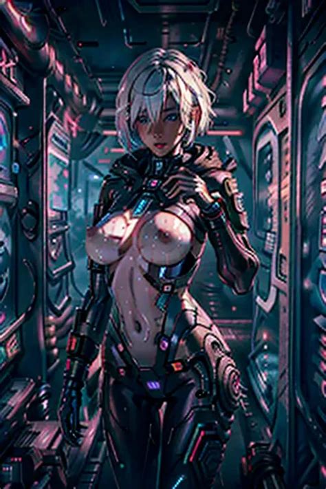 Dopamine Girl A Digital Painting Of Lucyna Kushinada From Cyberpunk Naked In A Spaceship