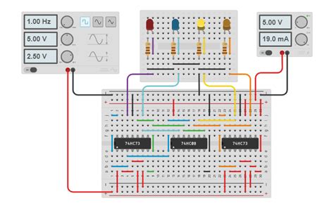 Circuit Design 4 Bit Synchronus Counter Using Jk Flip Flop Tinkercad