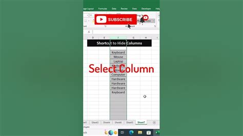 Excel Tips Hide Columnsshorts Youtube