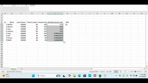 Emi Excel For Sub Inspector Youtube