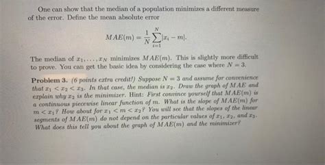 Solved One Can Show That The Median Of A Population