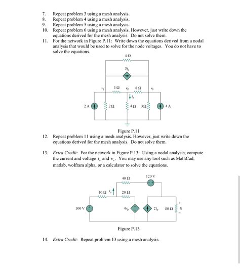 Solved 7 Repeat Problem 3 Using A Mesh Analysis 8 Repeat